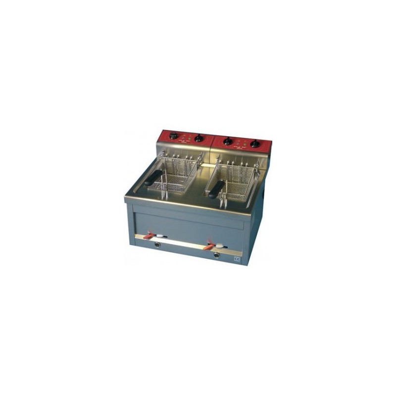 Friteuse gaz double bac à poser 10l